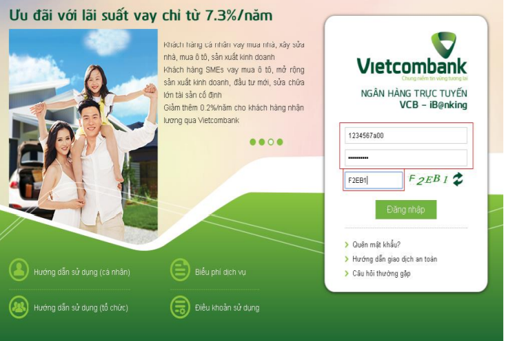 Mật khẩu VCB Phone Banking, VCB Mobile, Vietcombank Internet Banking là ...